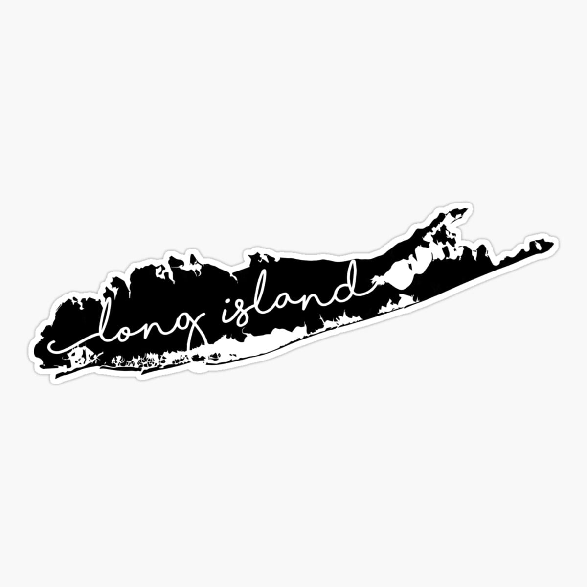 Onim Long Island Map Outline Sticker, Phone Decal Water Bottle Stickers ...