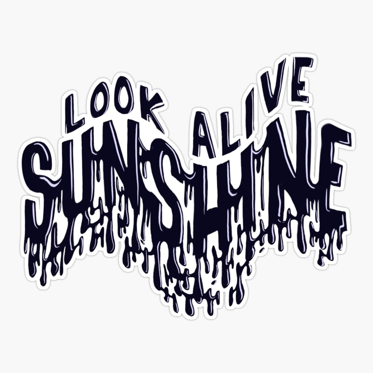 Onim Look Alive Sunshine Distort Black Sticker, Phone Decal Water ...