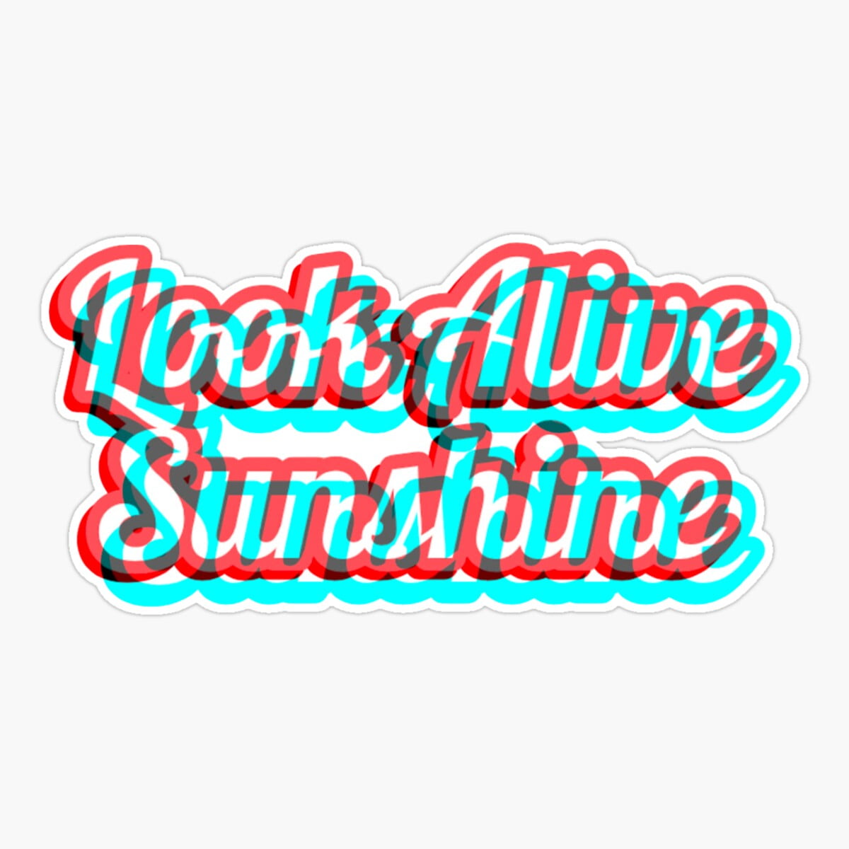 Onim Look Alive Sunshine Trippy Sticker, Phone Decal Water Bottle ...