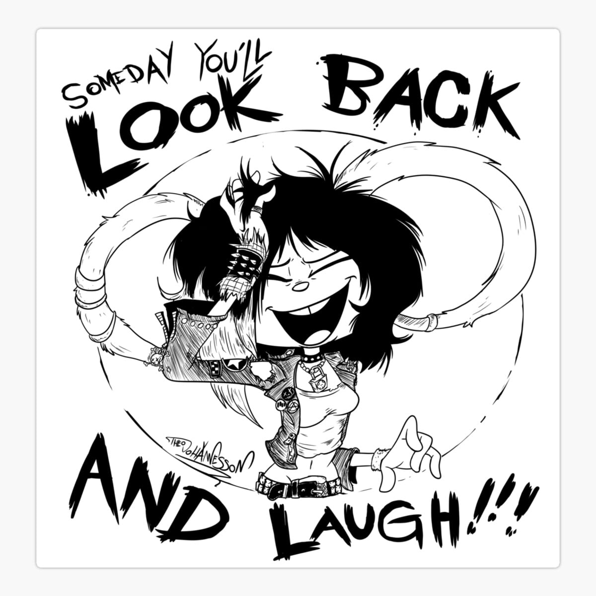 Onim Look Back And Laugh Sticker, Phone Decal Water Bottle Stickers Car ...
