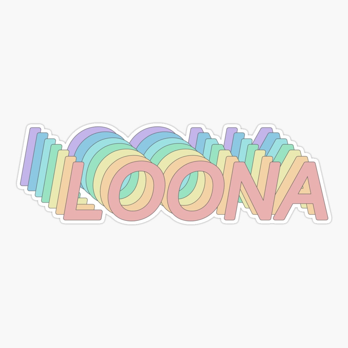 Onim Loona Typography Sticker, Phone Decal Water Bottle Stickers Car ...
