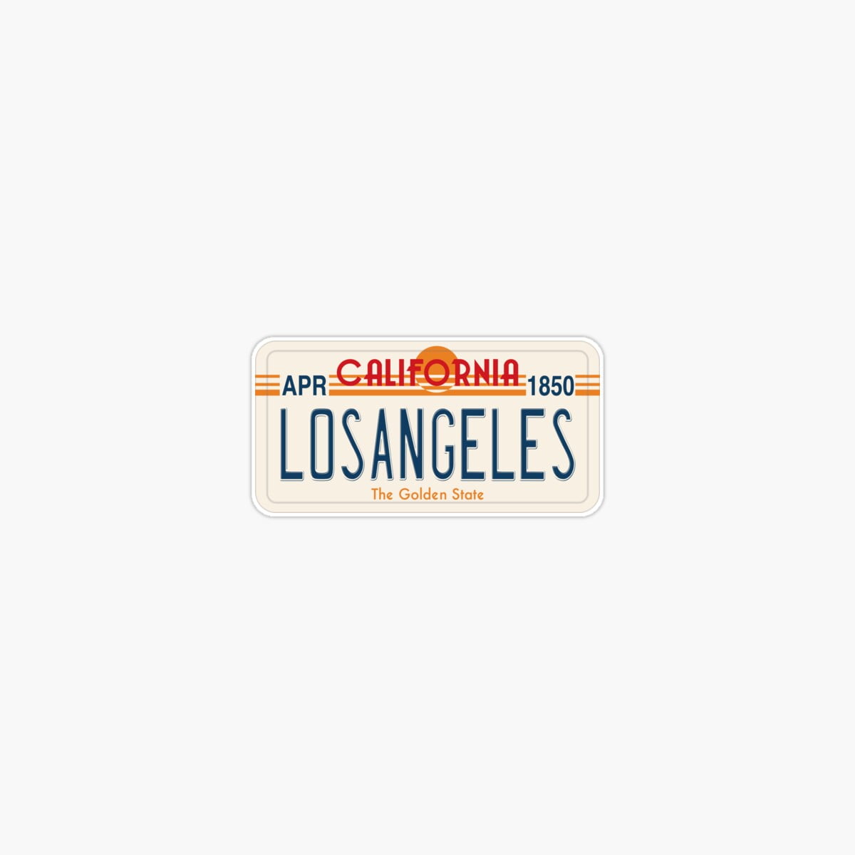 Onim Los Angeles, California License Plate Sticker, Phone Decal Water ...