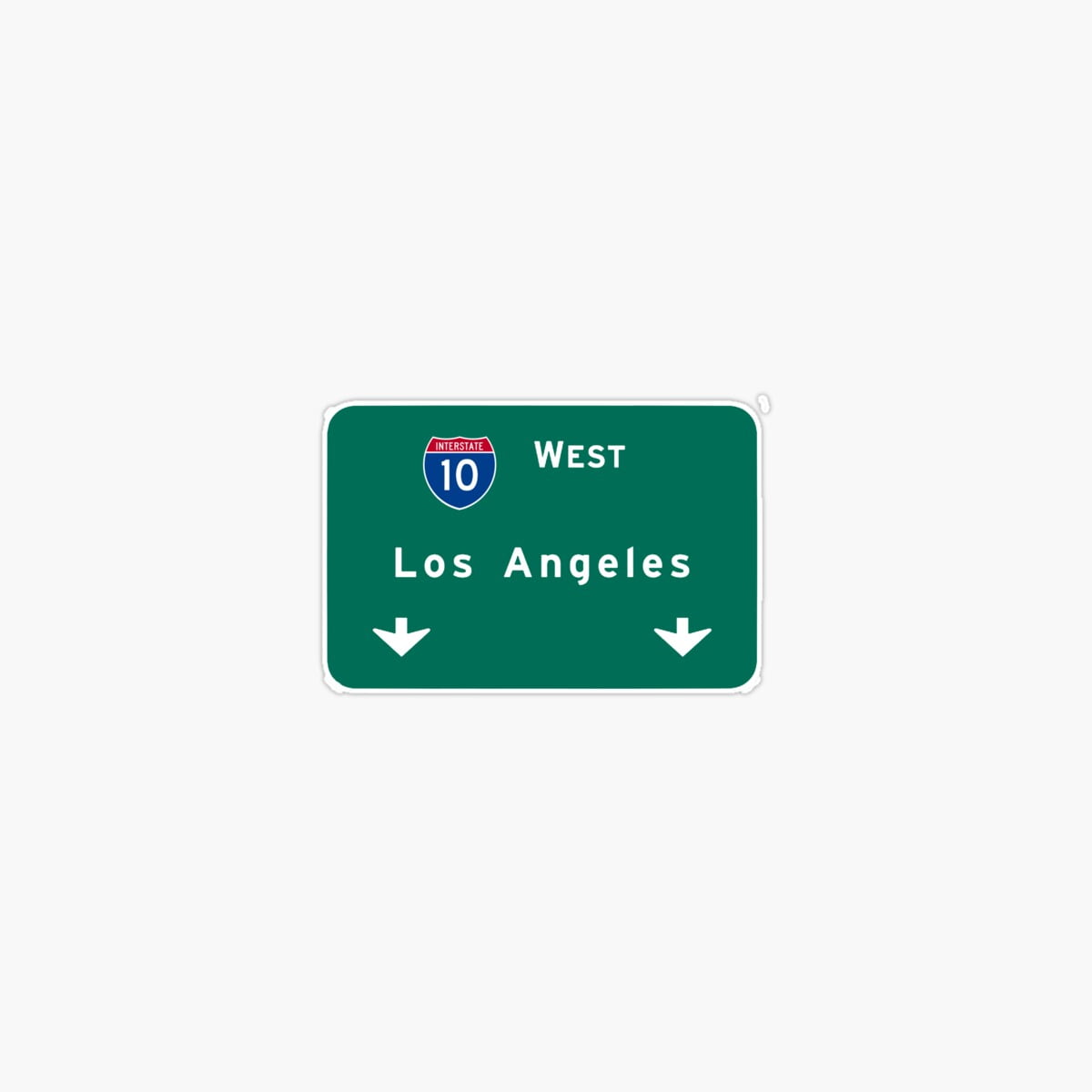 Onim Los Angeles Road Sign – Interstate 10 Sticker, Phone Decal Water ...
