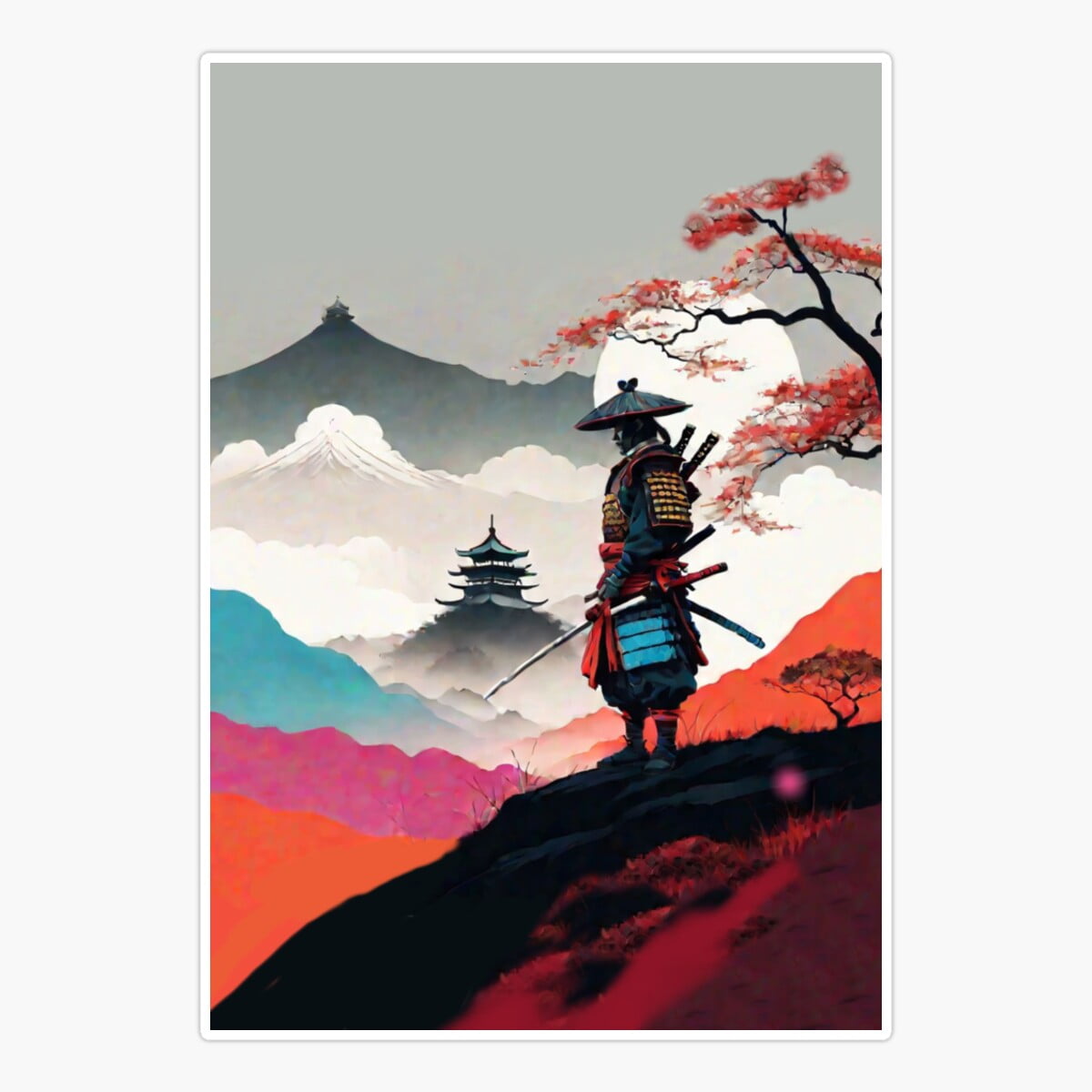 Onim Lost Samurai Sticker, Phone Decal Water Bottle Stickers Car Decals ...