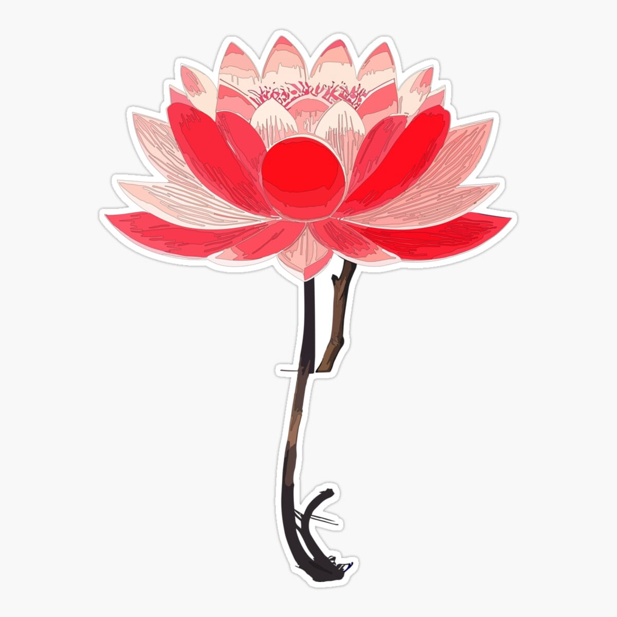 Onim Lotus Elegance Sticker, Phone Decal Water Bottle Stickers Car ...