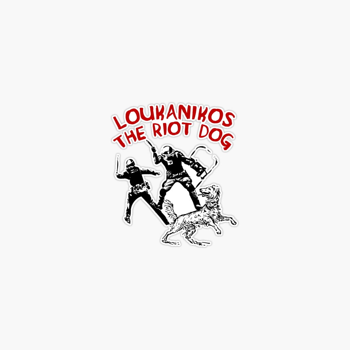 Onim Loukanikos The Riot Dog - Anarchist, Socialist, Protest Sticker ...