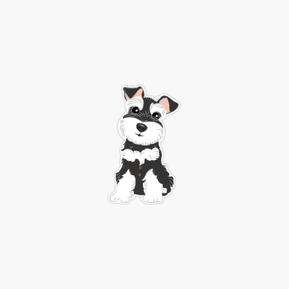 Onim Love Black And White Miniature Schnauzer Sticker, Phone Decal ...