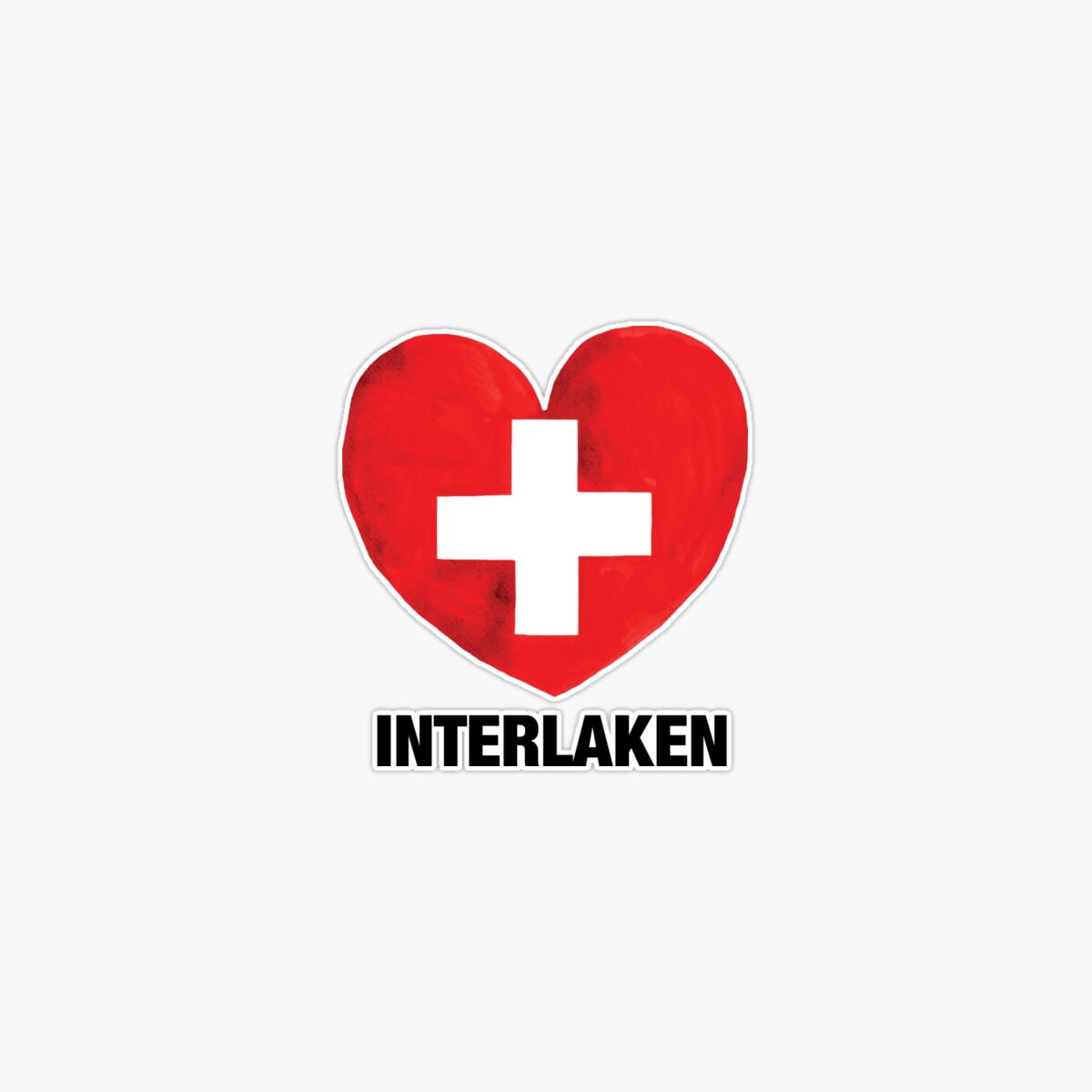 Onim Love Switzerland City Interlaken Sticker, Phone Decal Water Bottle ...