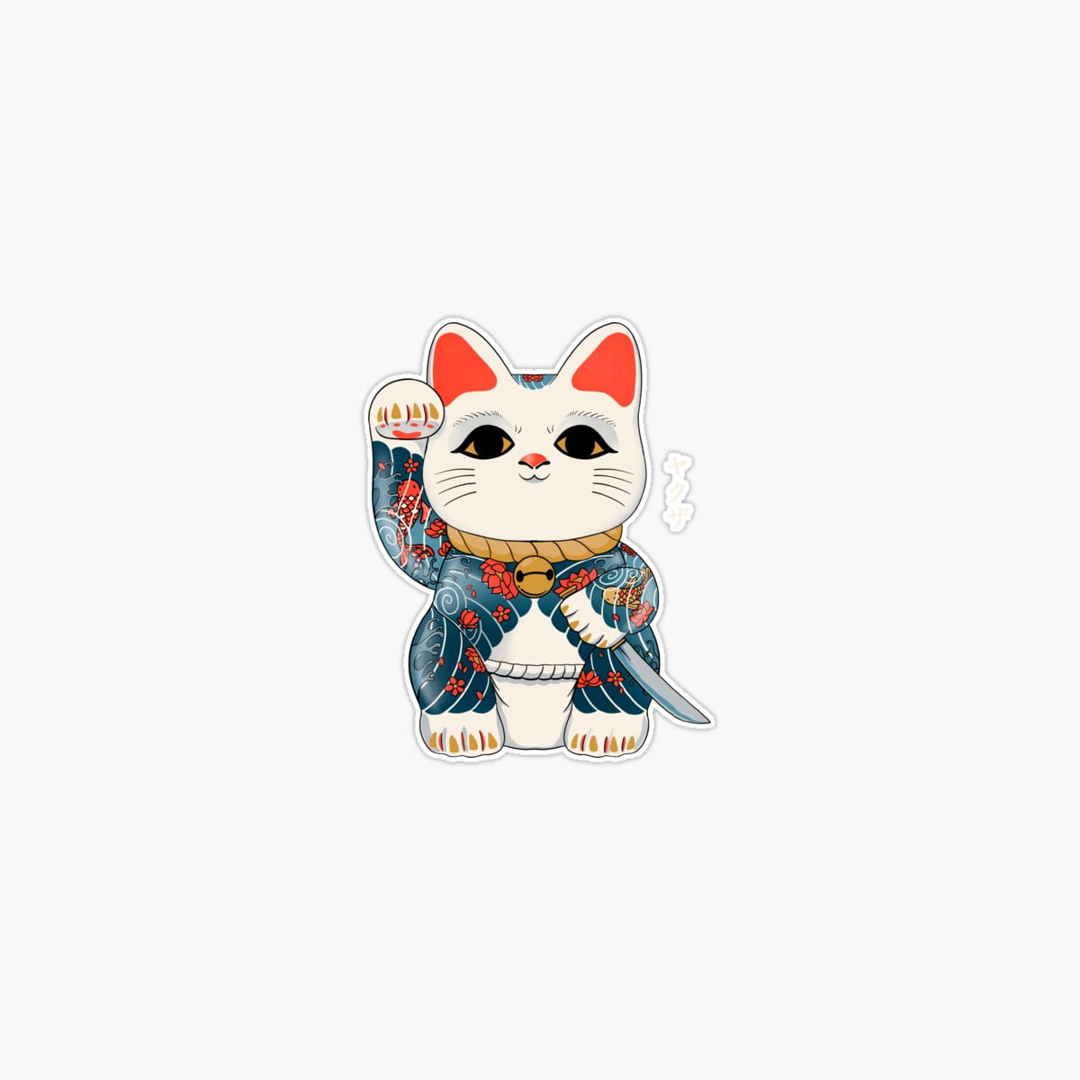 Onim Lucky Cat Yakuza Sticker, Phone Decal Water Bottle Stickers Car ...