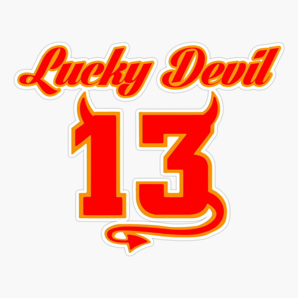 Onim Lucky Devil 13 Sticker, Phone Decal Water Bottle Stickers Car ...