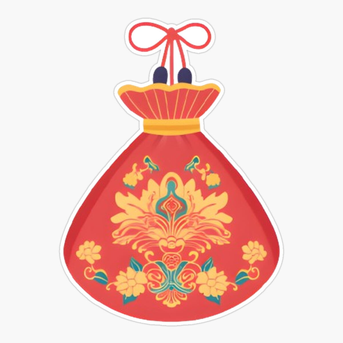 Onim Lucky Red Pouch Design Sticker, Phone Decal Water Bottle Stickers ...