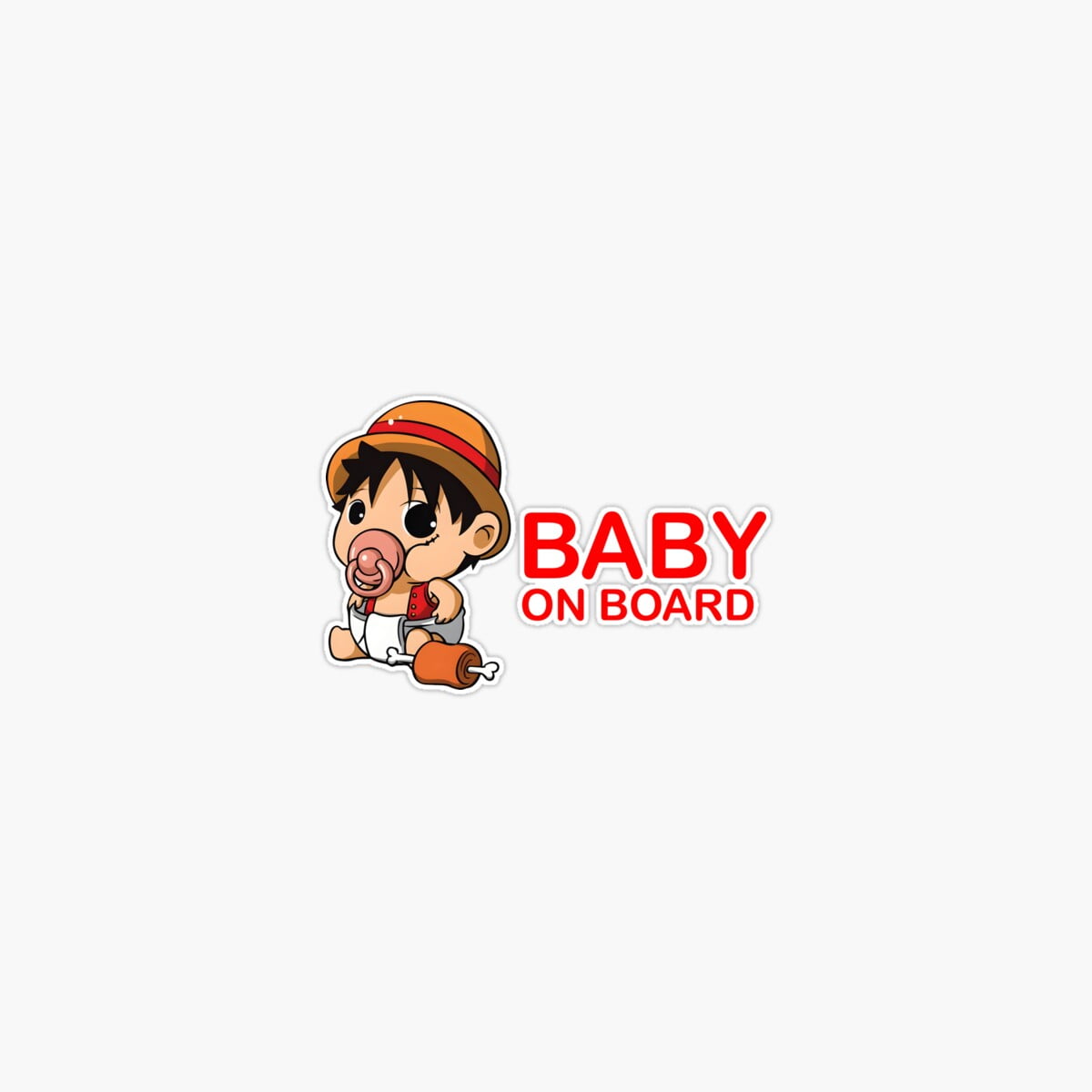 Onim Luffy Baby On Board Sticker, Phone Decal Water Bottle Stickers Car ...