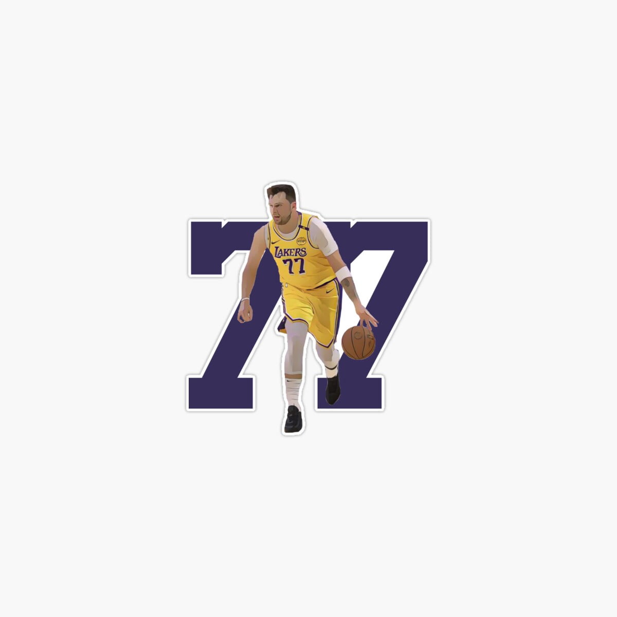 Onim Luka Doncic Lakers Sticker Sticker, Phone Decal Water Bottle ...