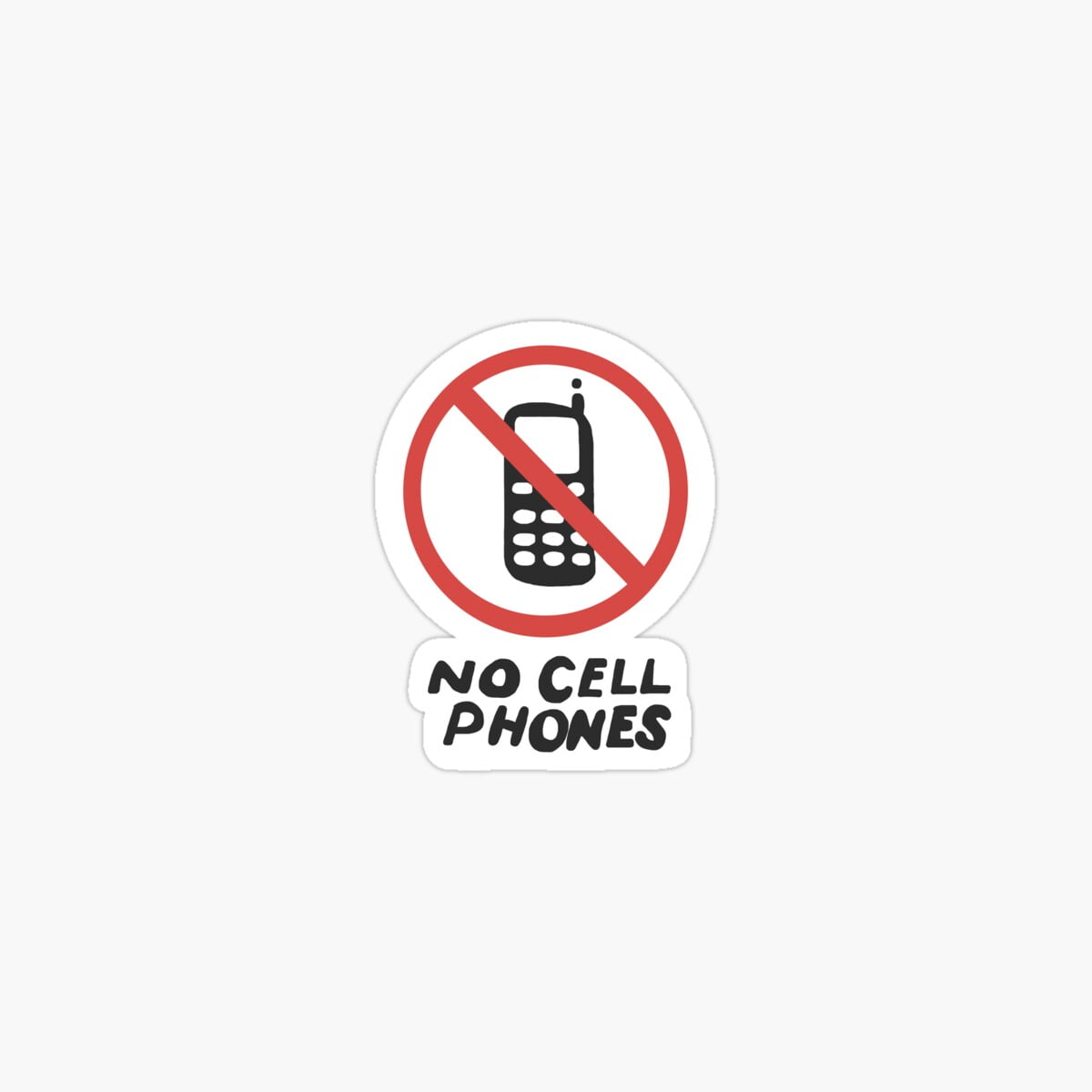 Onim Lukes No Cell Phones Sign Sticker, Phone Decal Water Bottle ...