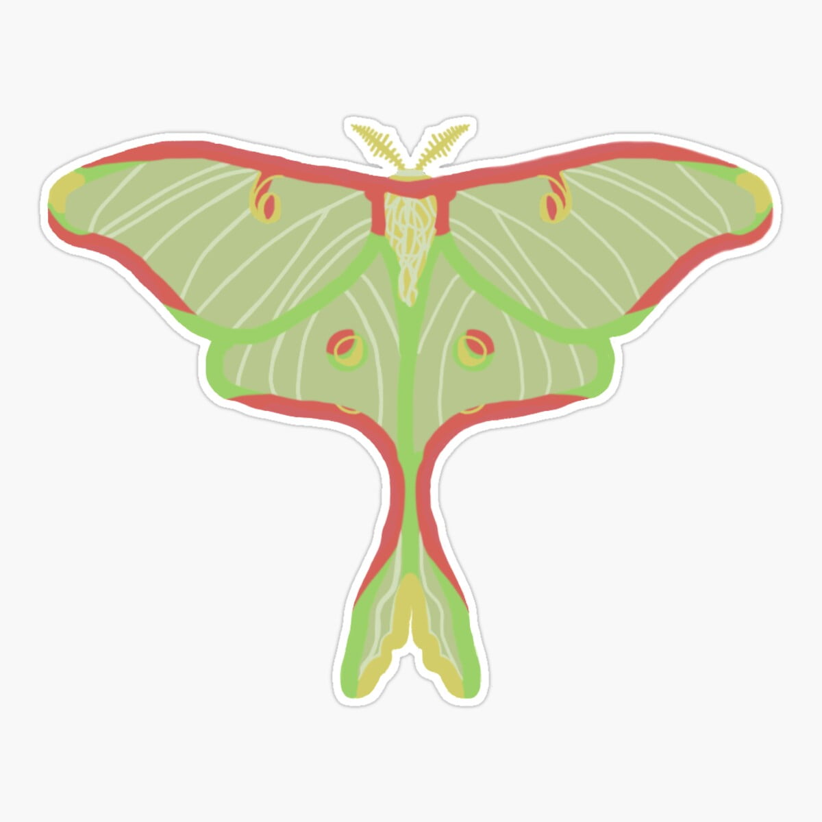 Onim Luna Moth Inspired Moth Sticker, Phone Decal Water Bottle Stickers ...