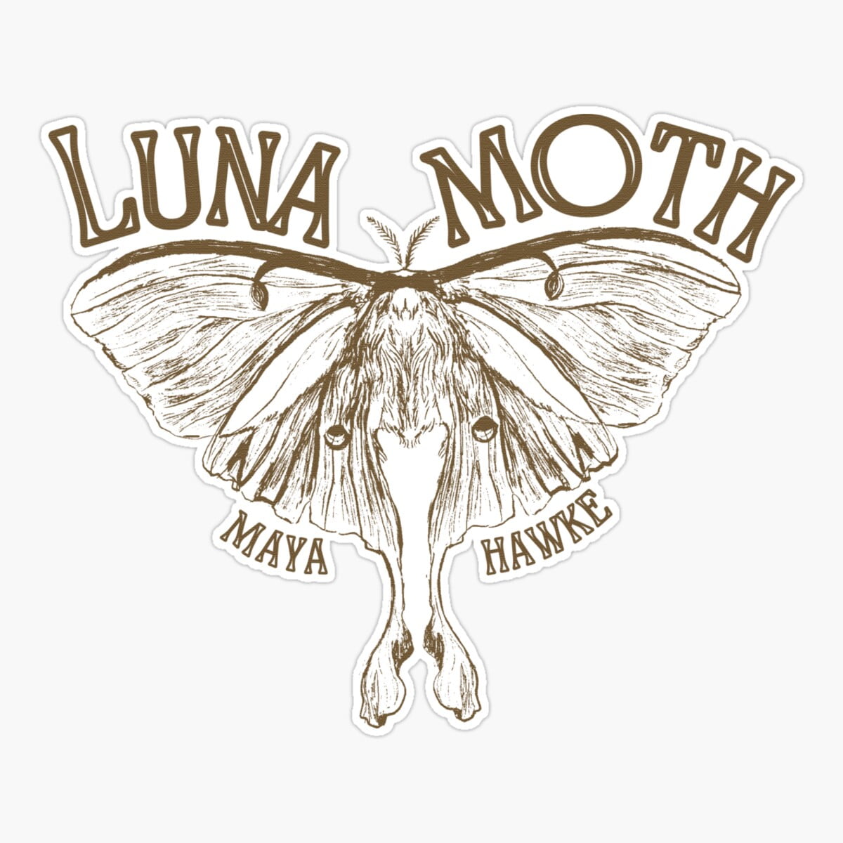 Onim Luna Moth - Maya Hawke Song Art Sticker, Phone Decal Water Bottle ...