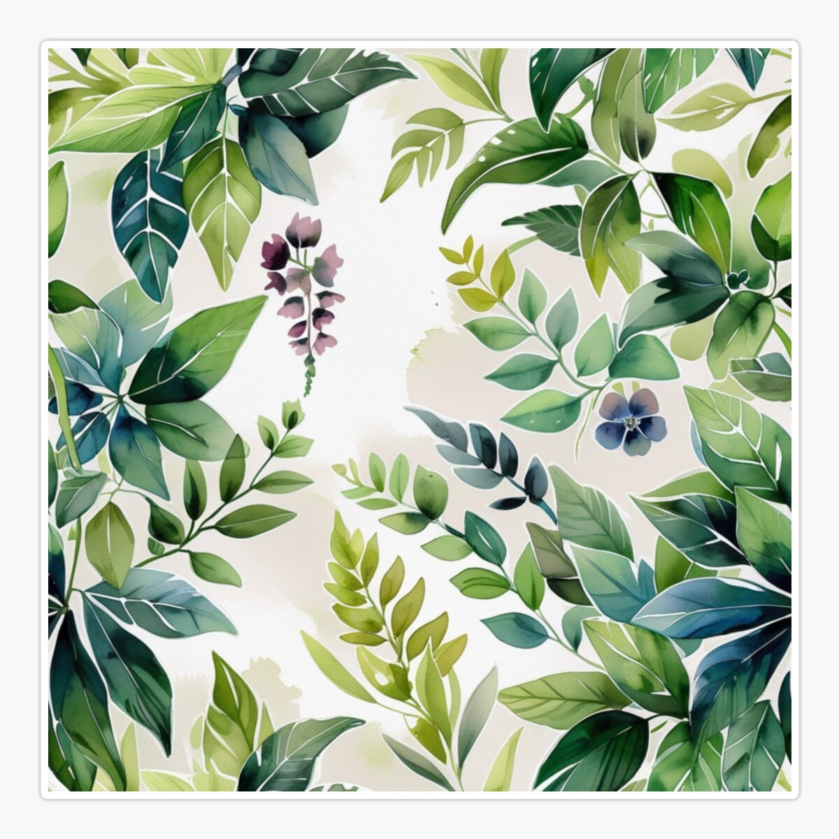 Onim Lush Botanical Serenity Pattern Sticker, Phone Decal Water Bottle ...