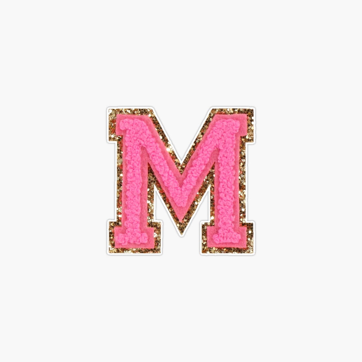 Onim M - Bubblegum Glitter Varsity Letter Patches Sticker, Phone Decal ...
