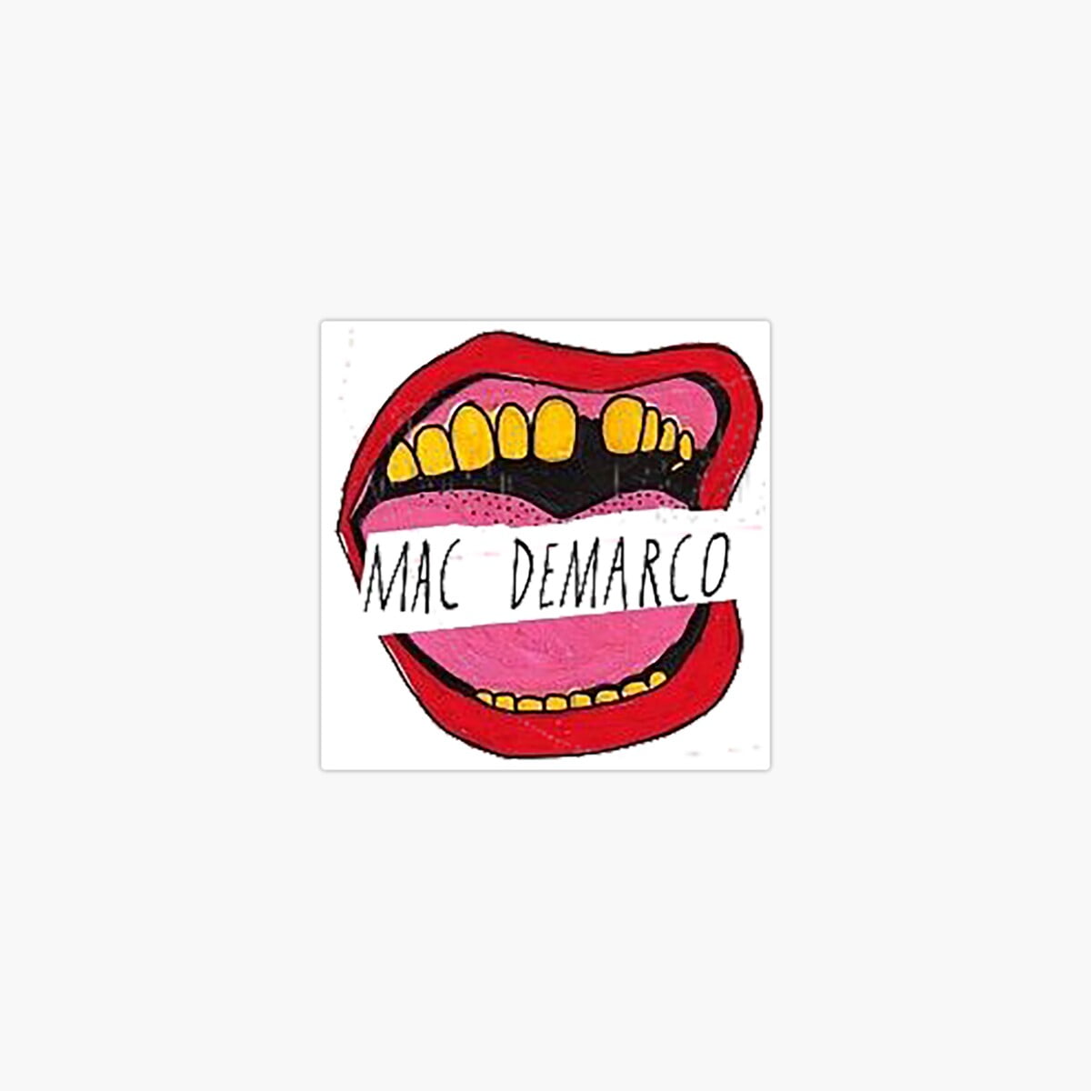 Onim Mac Demarco Gap Tooth Mouth Sticker, Phone Decal Water Bottle ...