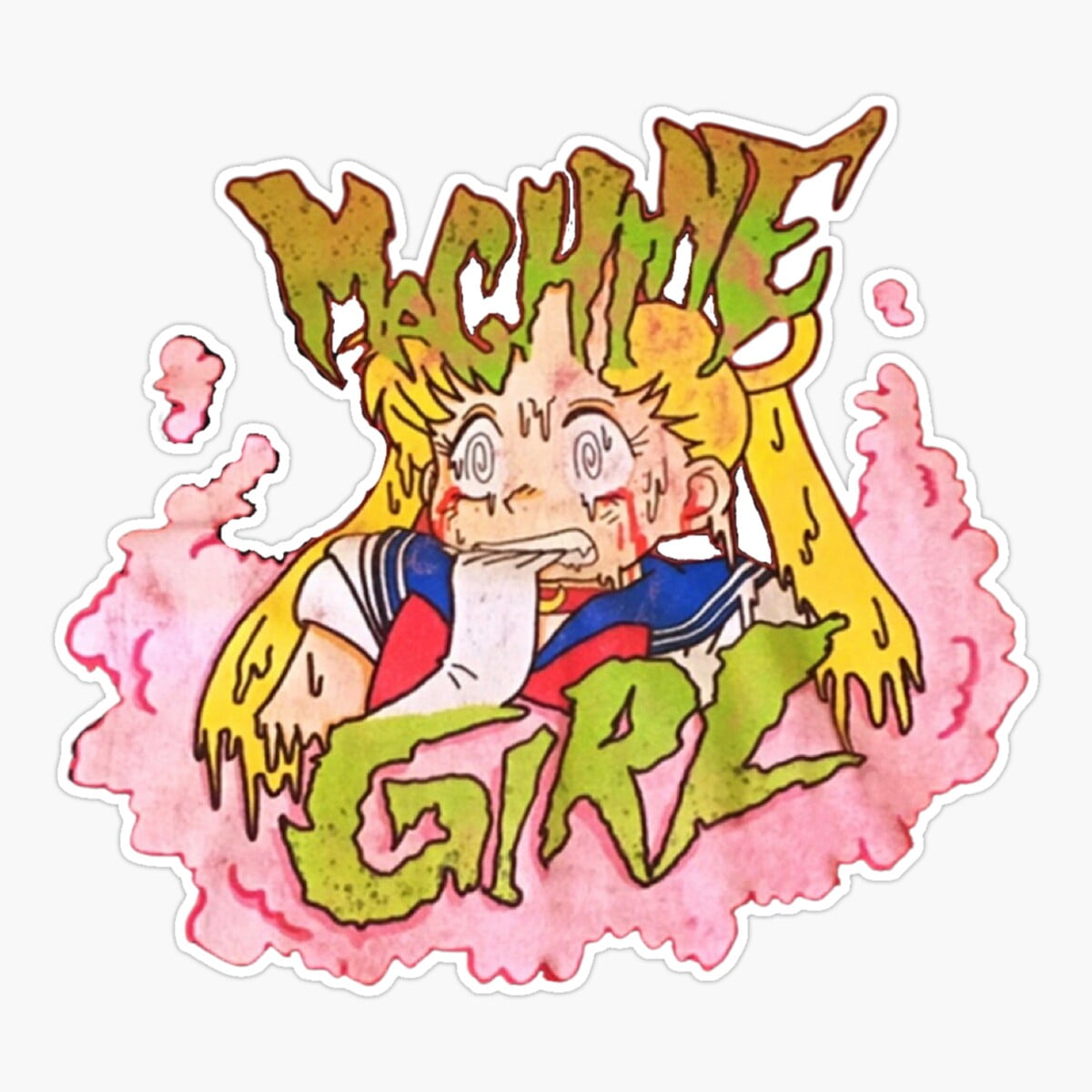 Onim Machine Girl Sailor Moon Sticker, Phone Decal Water Bottle ...