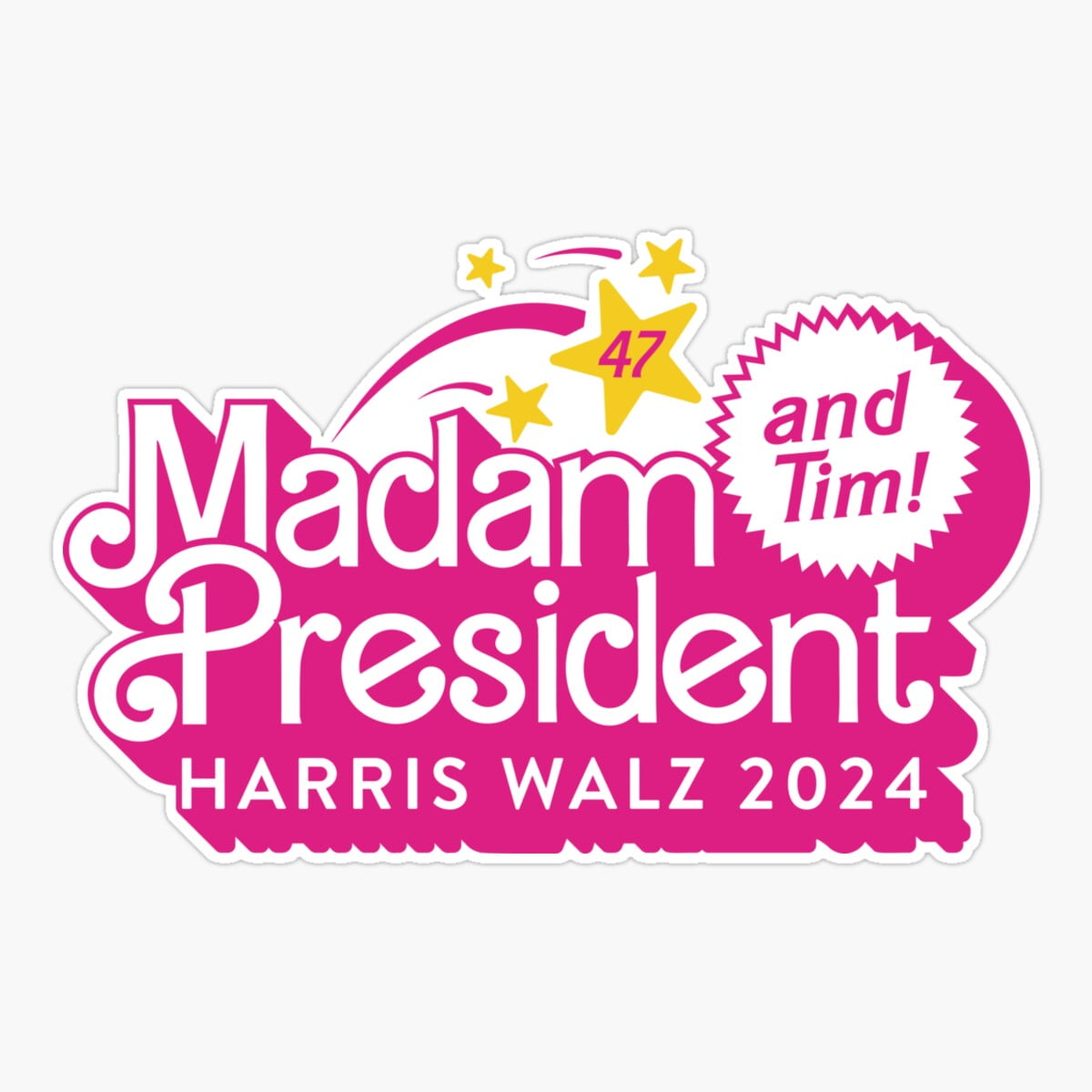 Onim Madam President And Tim Harris Walz 2024 Election Sticker, Phone ...