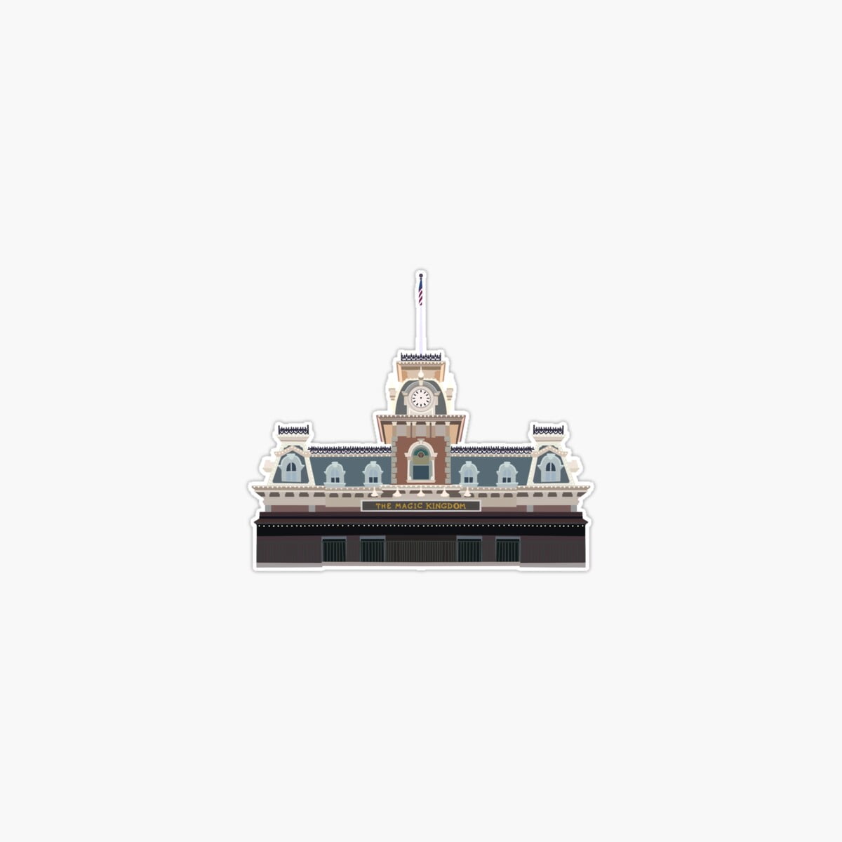 Onim Magic Kingdom Train Station Building Sticker - Walmart.com
