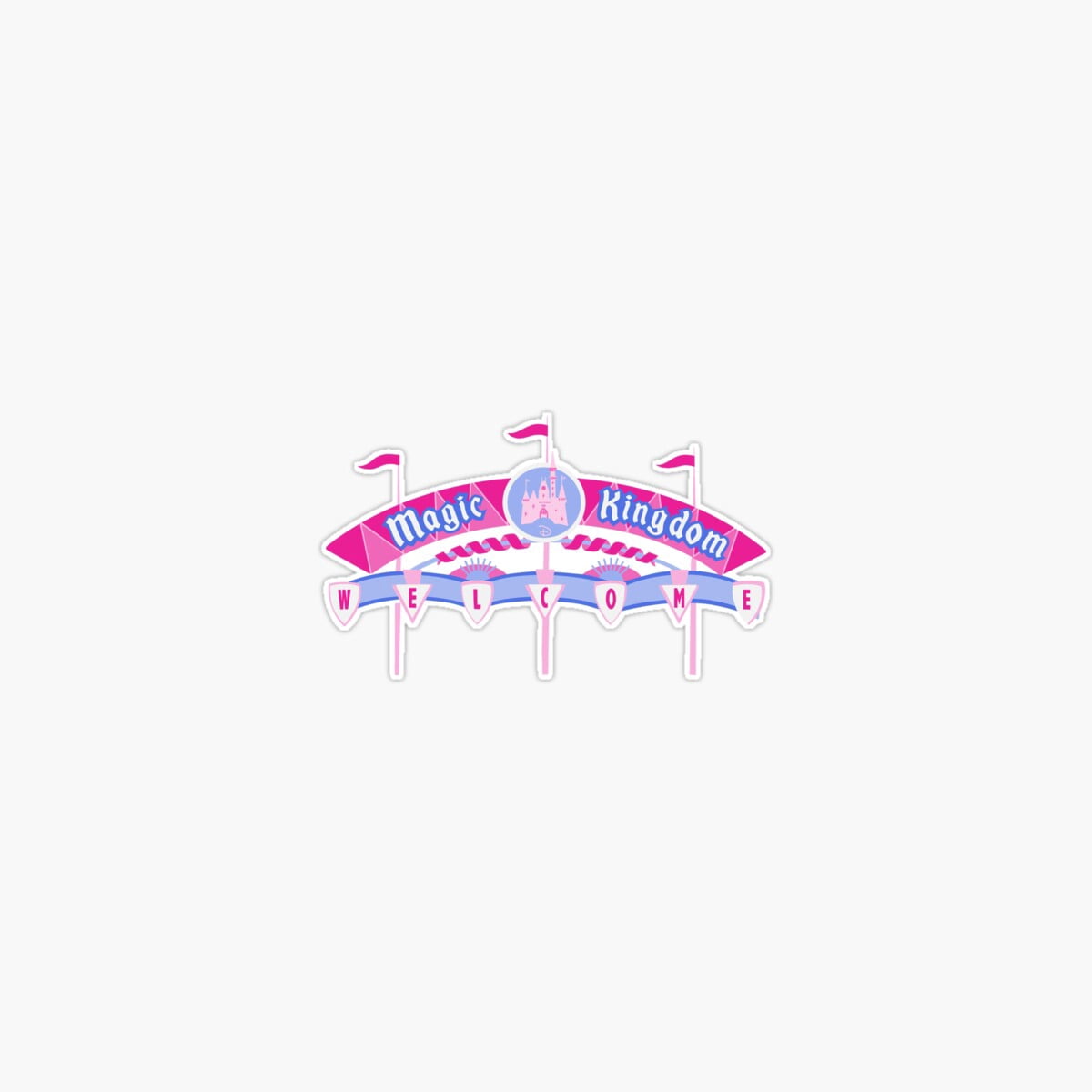 Onim Magic Kingdom welcome sign Sticker - Walmart.com