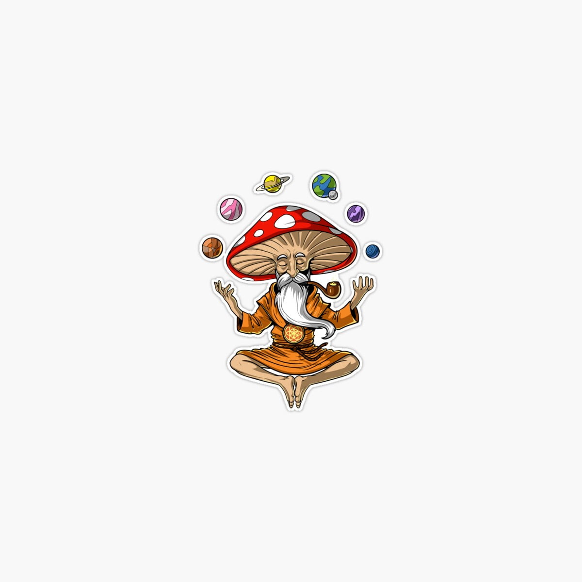 Onim Magic Mushroom Buddha Sticker, Phone Decal Water Bottle Stickers ...