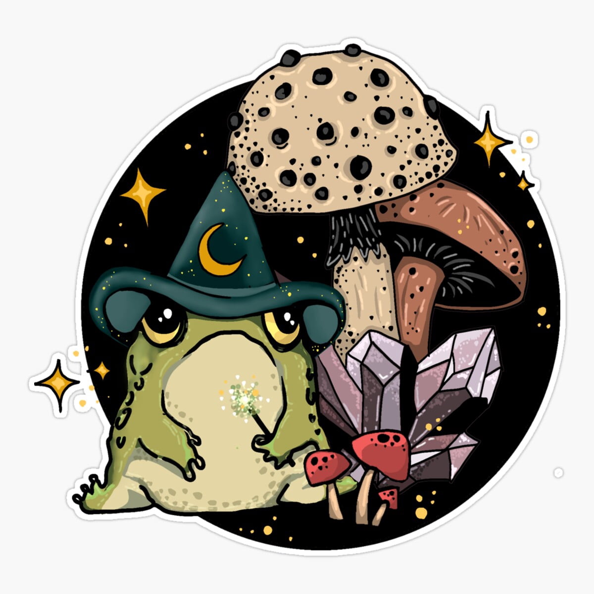 Onim Magic Mushroom Frog Sticker, Phone Decal Water Bottle Stickers Car ...