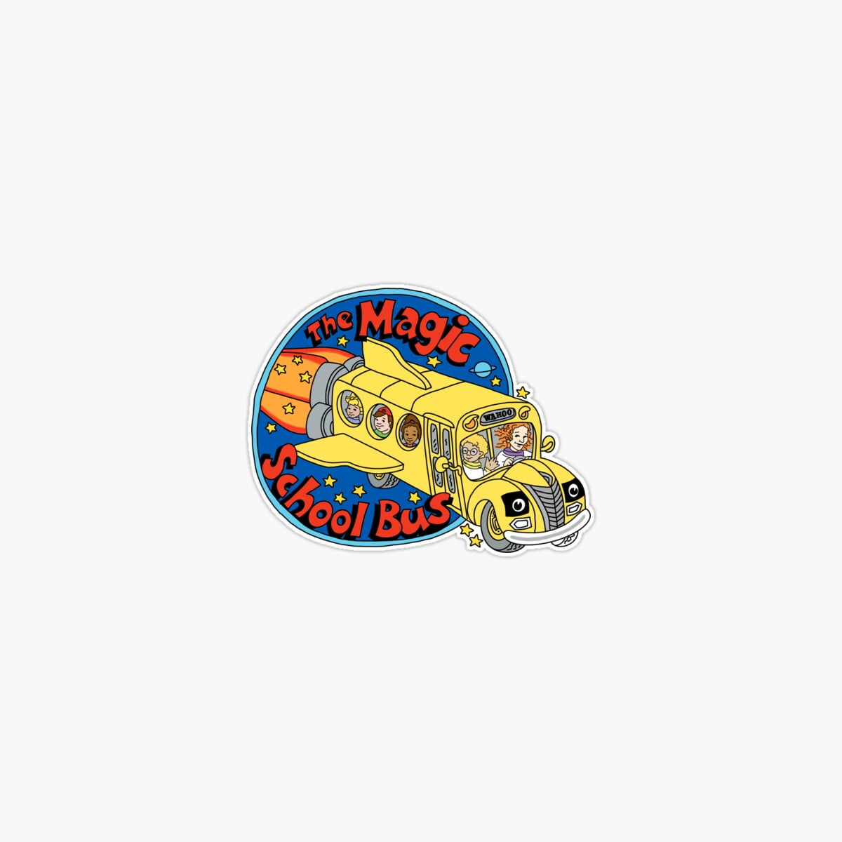 Onim Magic School Bus Sticker Sticker, Phone Decal Water Bottle ...