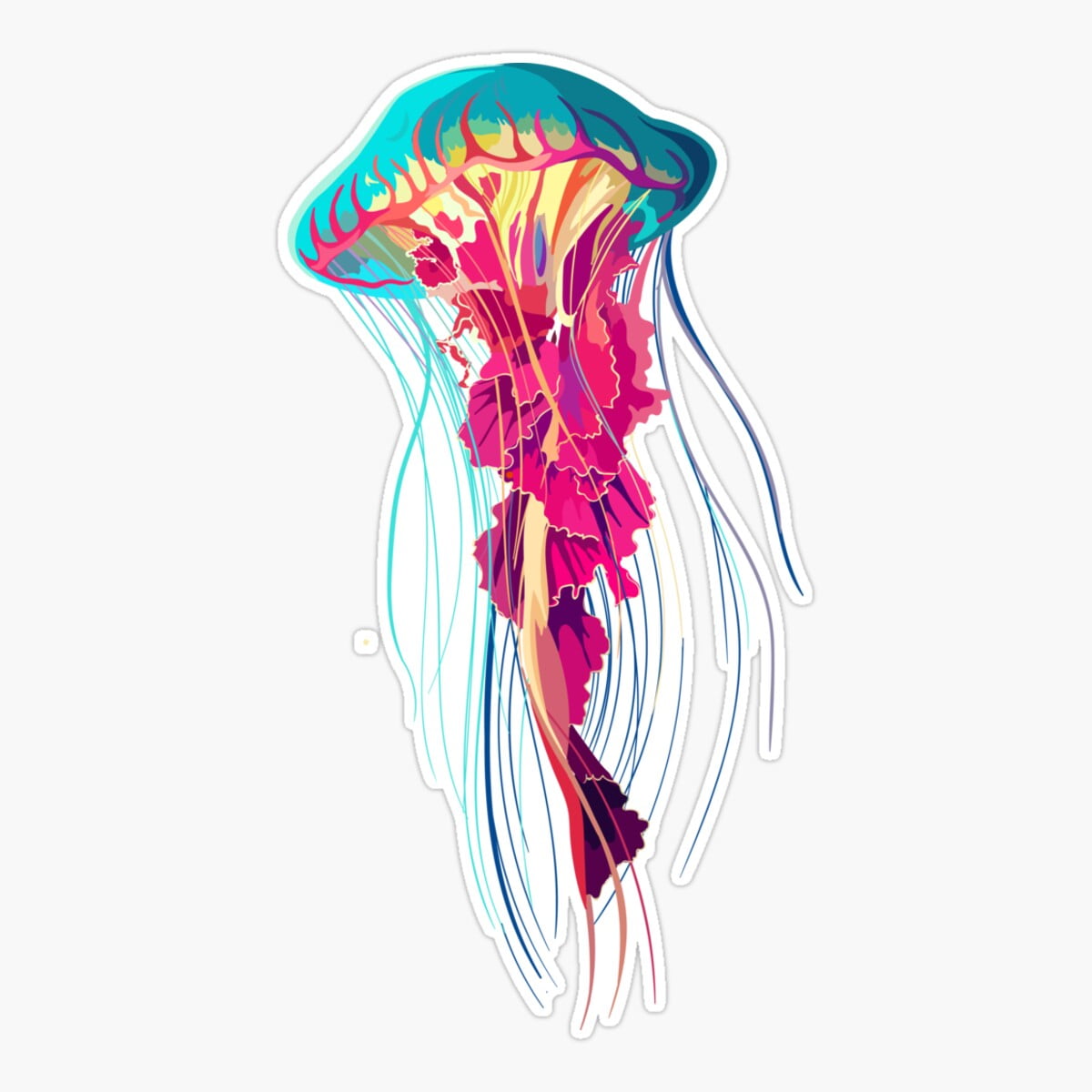 Onim Magnificent Colorful Ocean Jellyfish Sticker, Phone Decal Water ...