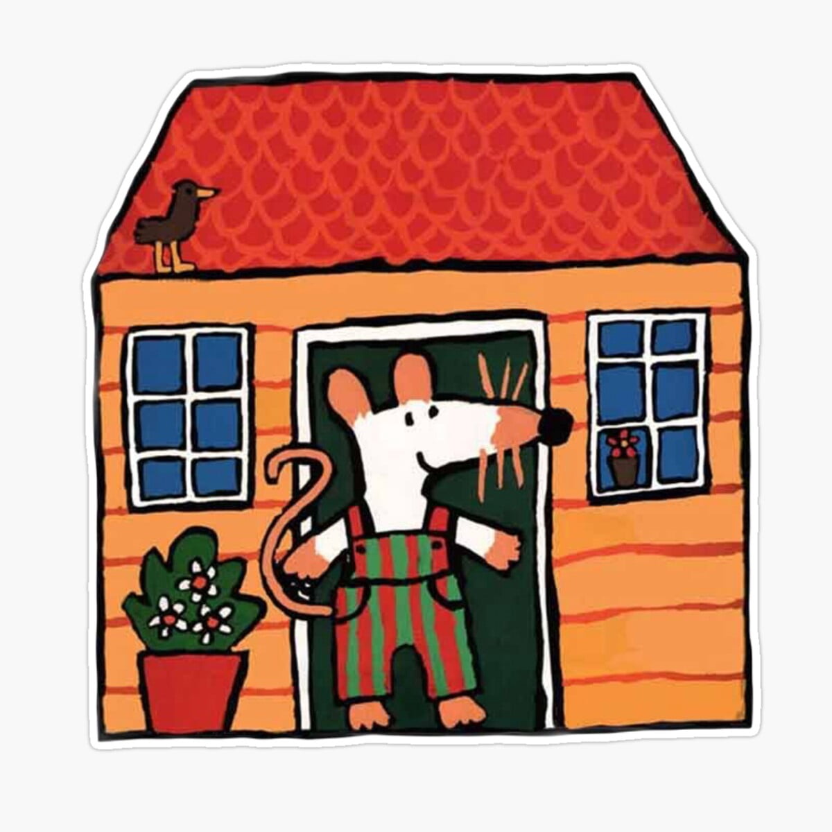 Onim Maisy Mouse In Her House Sticker, Phone Decal Water Bottle ...