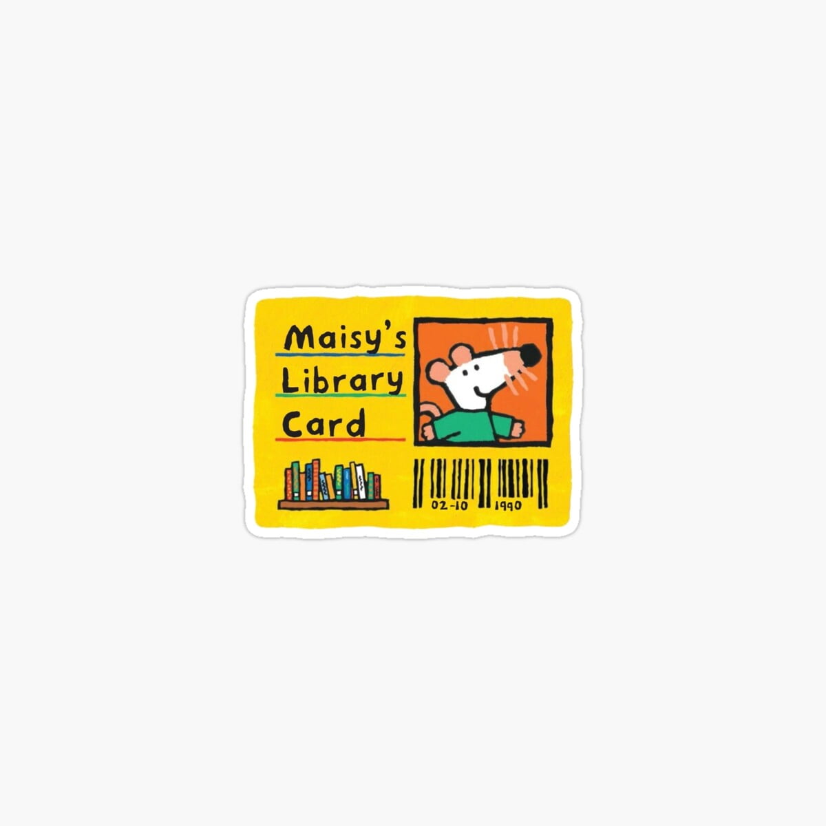 Onim Maisy'S Library Card Sticker, Phone Decal Water Bottle Stickers ...