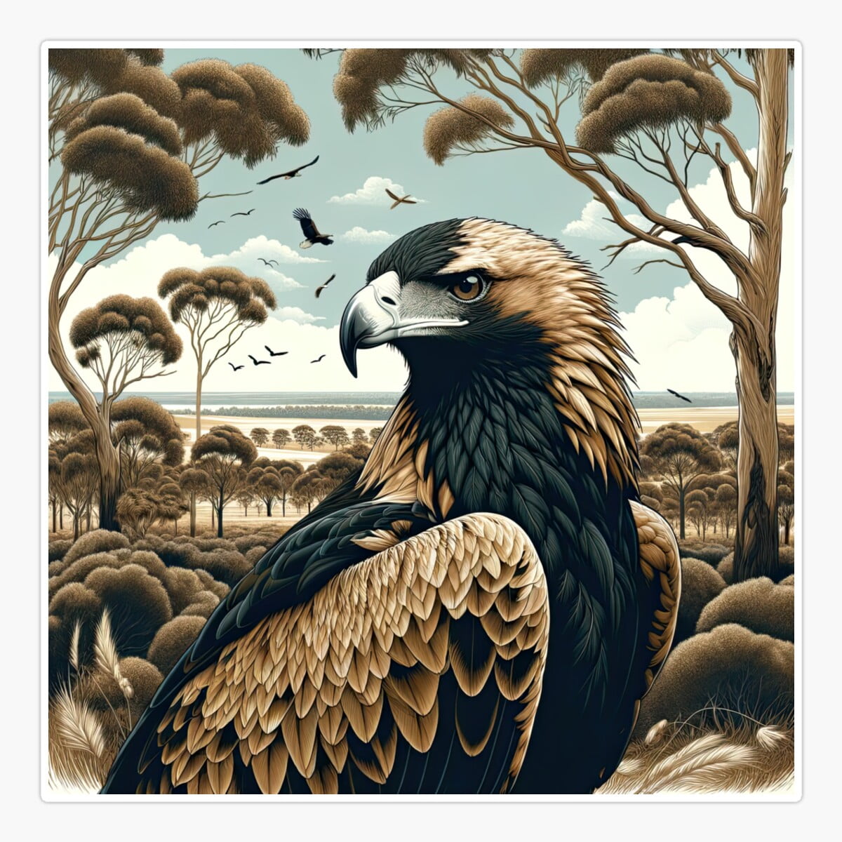 Onim Majestic Wedge-Tailed Eagle Artwork - Wildlife Inspired Print ...