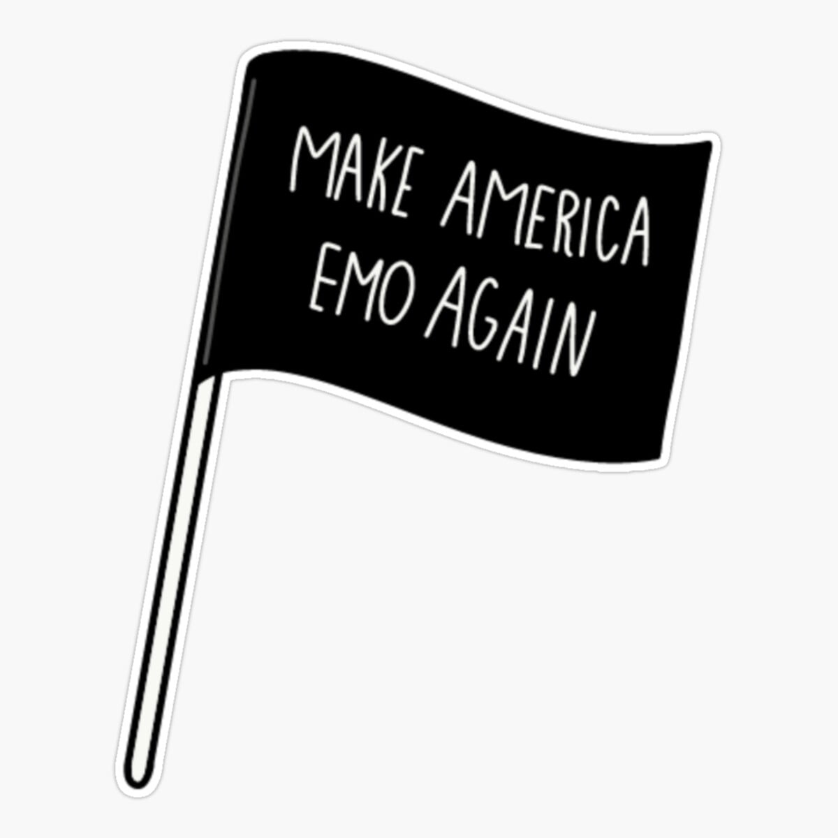 Onim Make America Emo Again Flag Sticker, Phone Decal Water Bottle ...