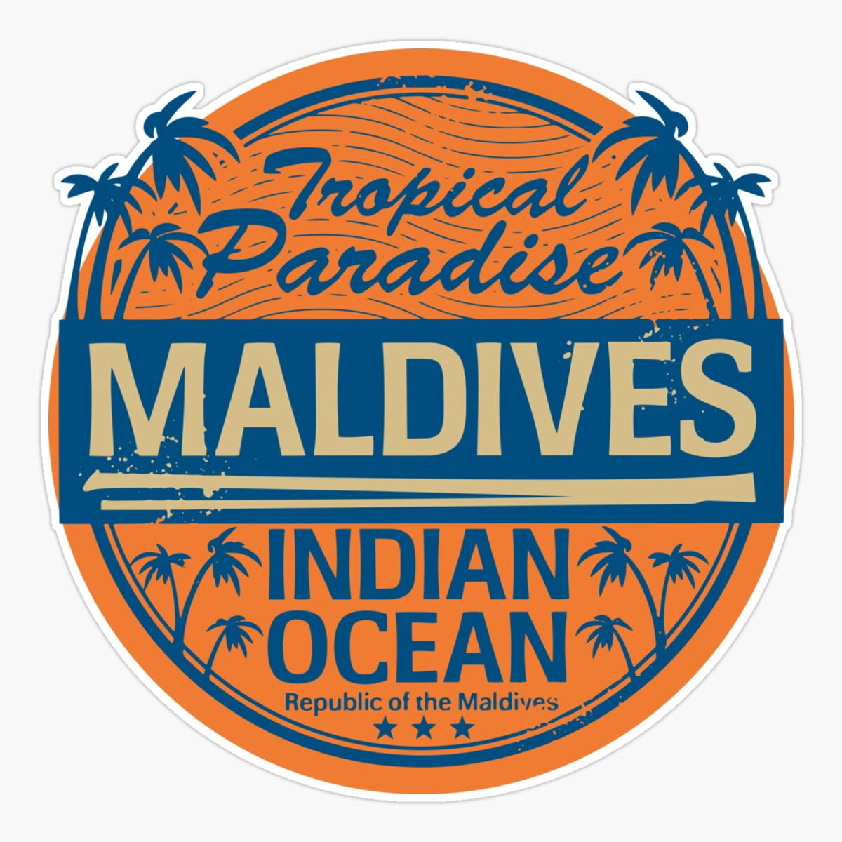 Onim Maldives Sticker, Phone Decal Water Bottle Stickers Car Decals ...