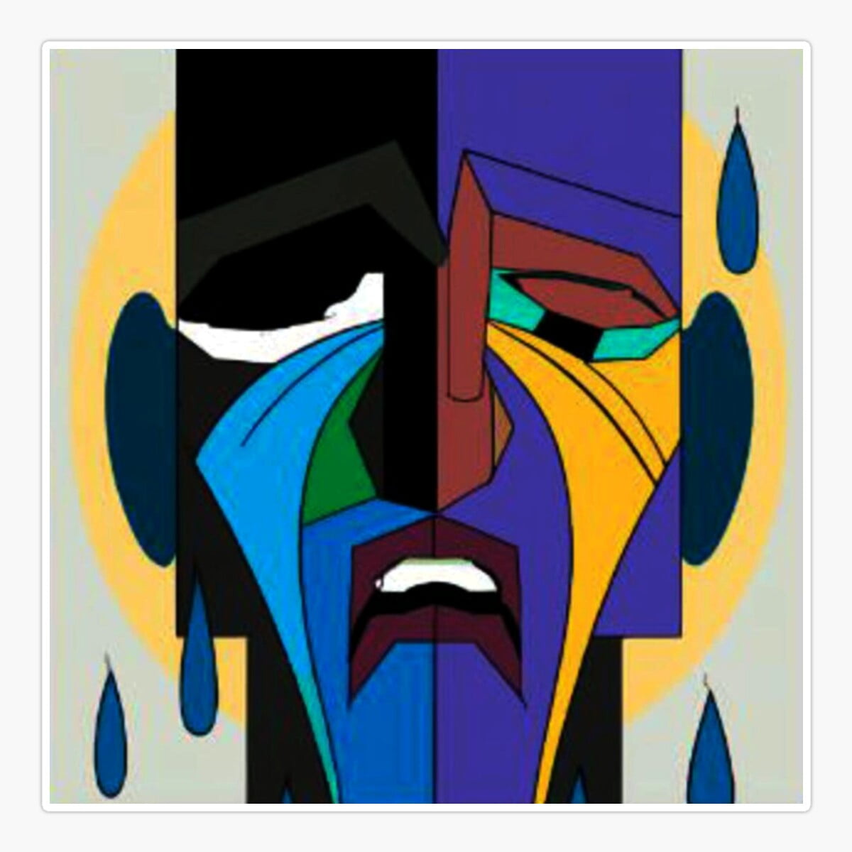 Onim Man Crying Sticker, Phone Decal Water Bottle Stickers Car Decals ...