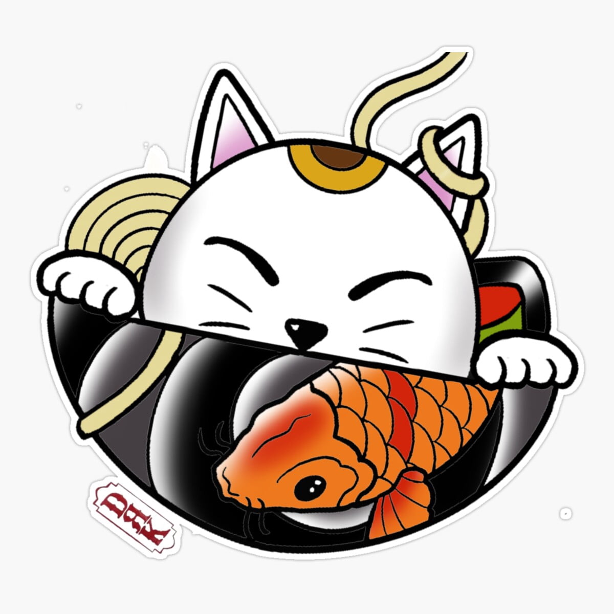 Onim Maneki Neko In Ramen! Sticker, Phone Decal Water Bottle Stickers ...