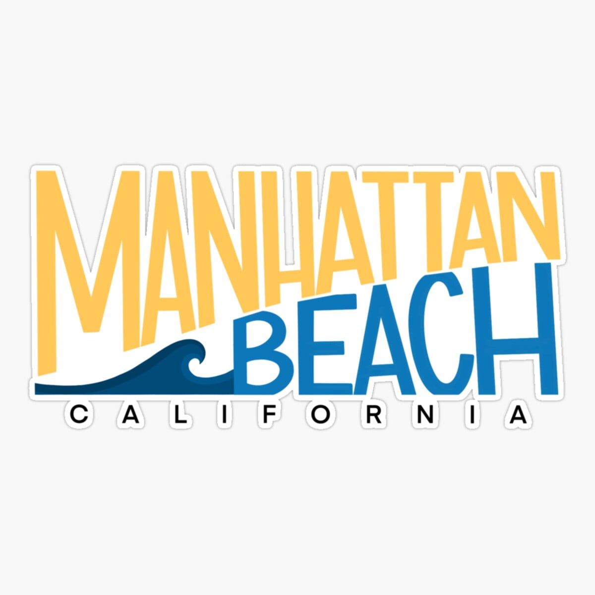 Onim Manhattan Beach Sticker, Phone Decal Water Bottle Stickers Car ...