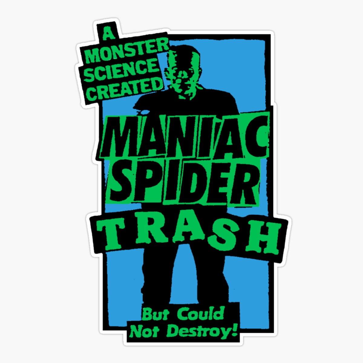 Onim Maniac Spider Trash: Freakenstein Graphic Sticker, Phone Decal ...