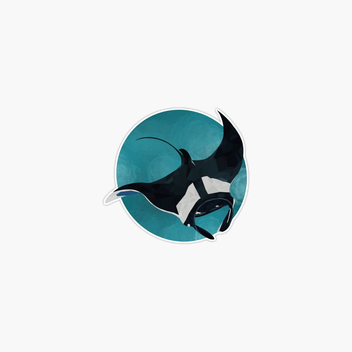 Onim Manta Ray With Background Sticker, Phone Decal Water Bottle ...