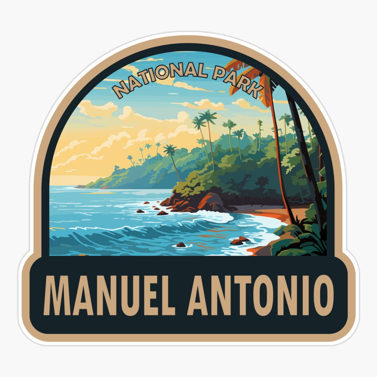 Onim Manuel Antonio National Park Travel Art Sticker, Phone Decal Water ...