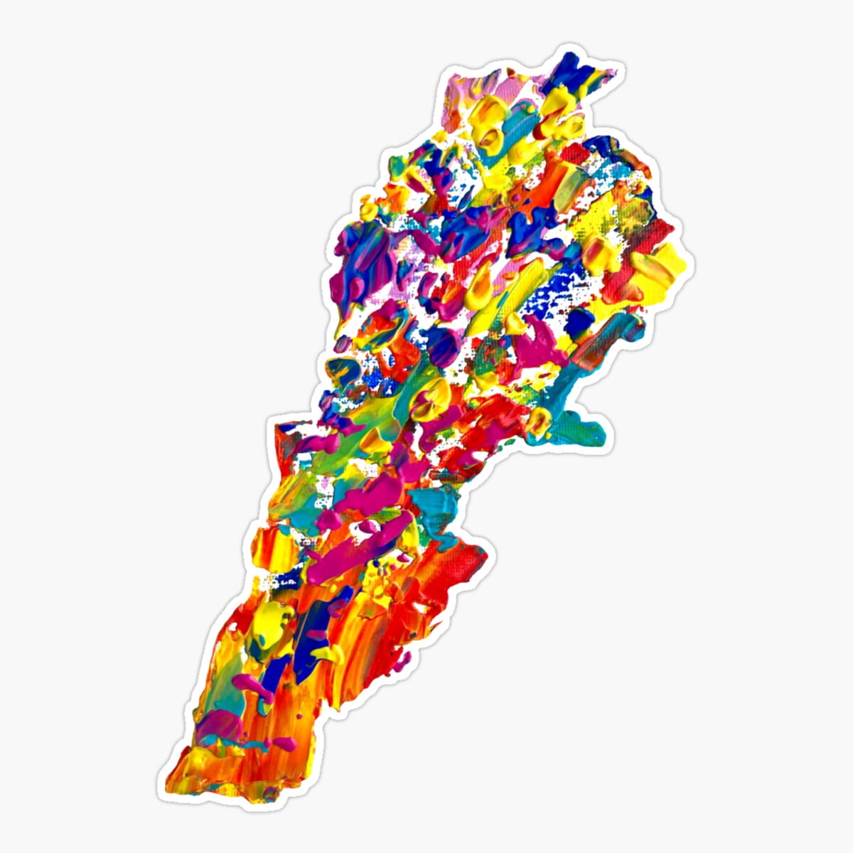 Onim Map Of Lebanon Sticker, Phone Decal Water Bottle Stickers Car ...