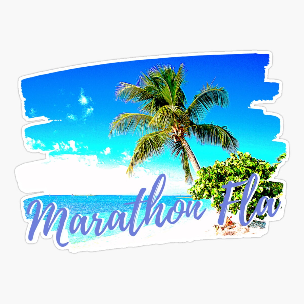 Onim Marathon Florida Beach Sticker, Phone Decal Water Bottle Stickers ...