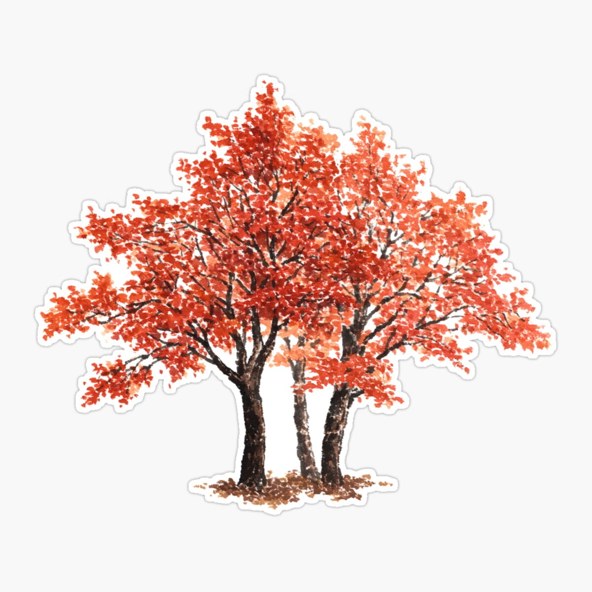 Onim March Birthday Maple Tree Sticker, Phone Decal Water Bottle ...