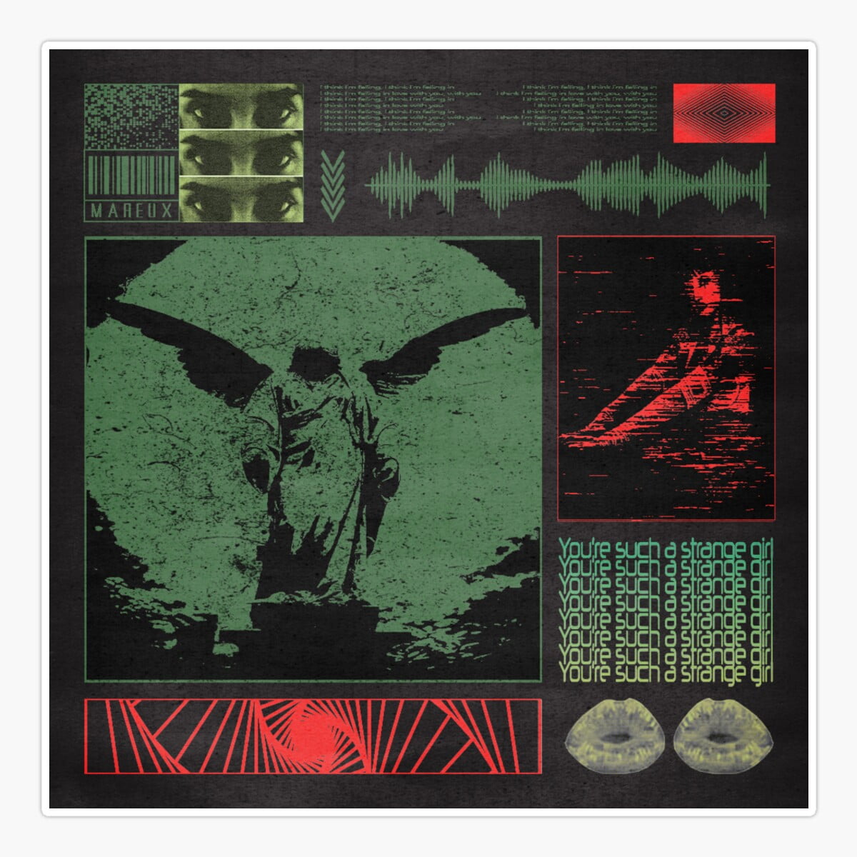 Onim Mareux - Strange Girl - The Cure - Alternative - Punk Sticker ...