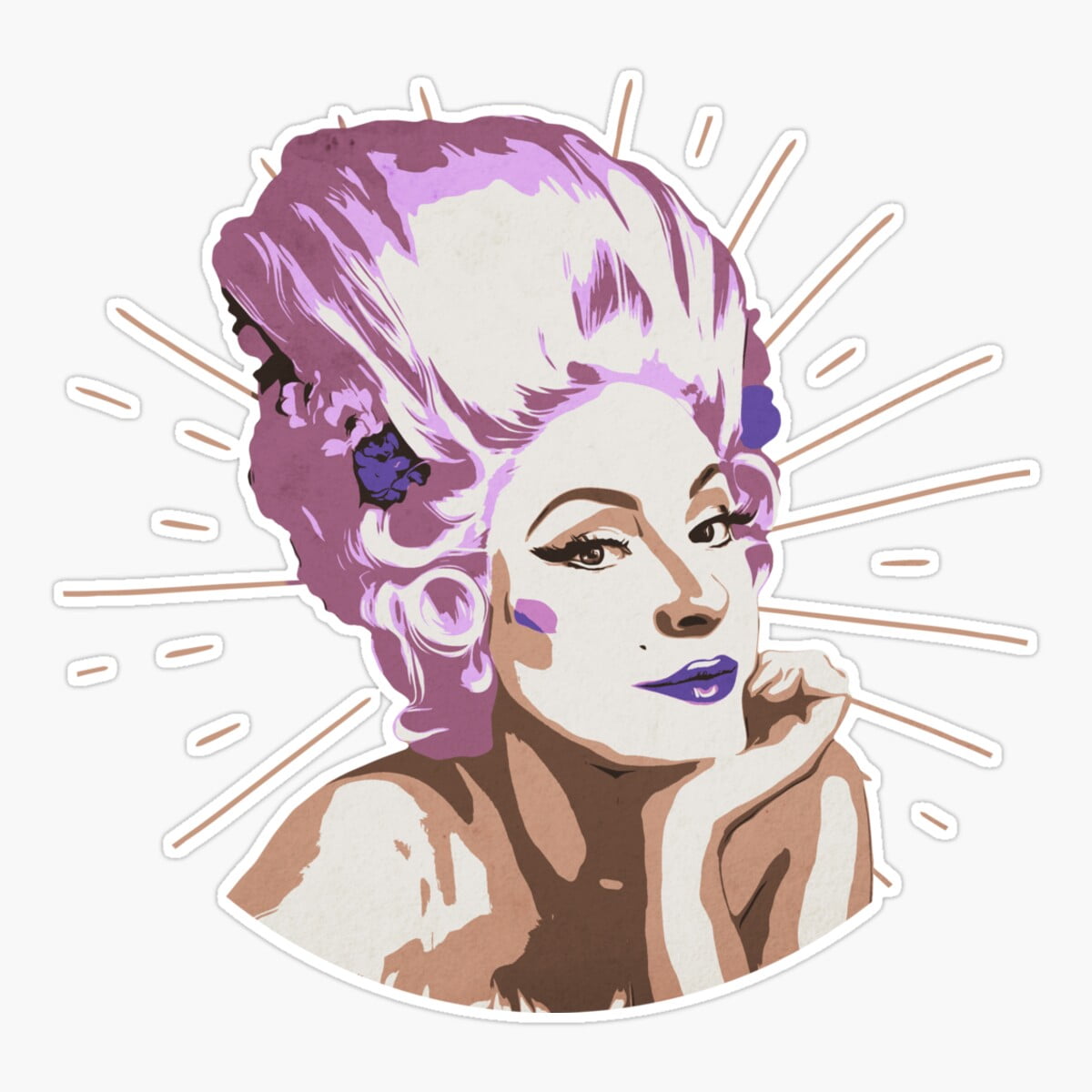 Onim Marie Antoinette Pin Up Sticker, Phone Decal Water Bottle Stickers ...