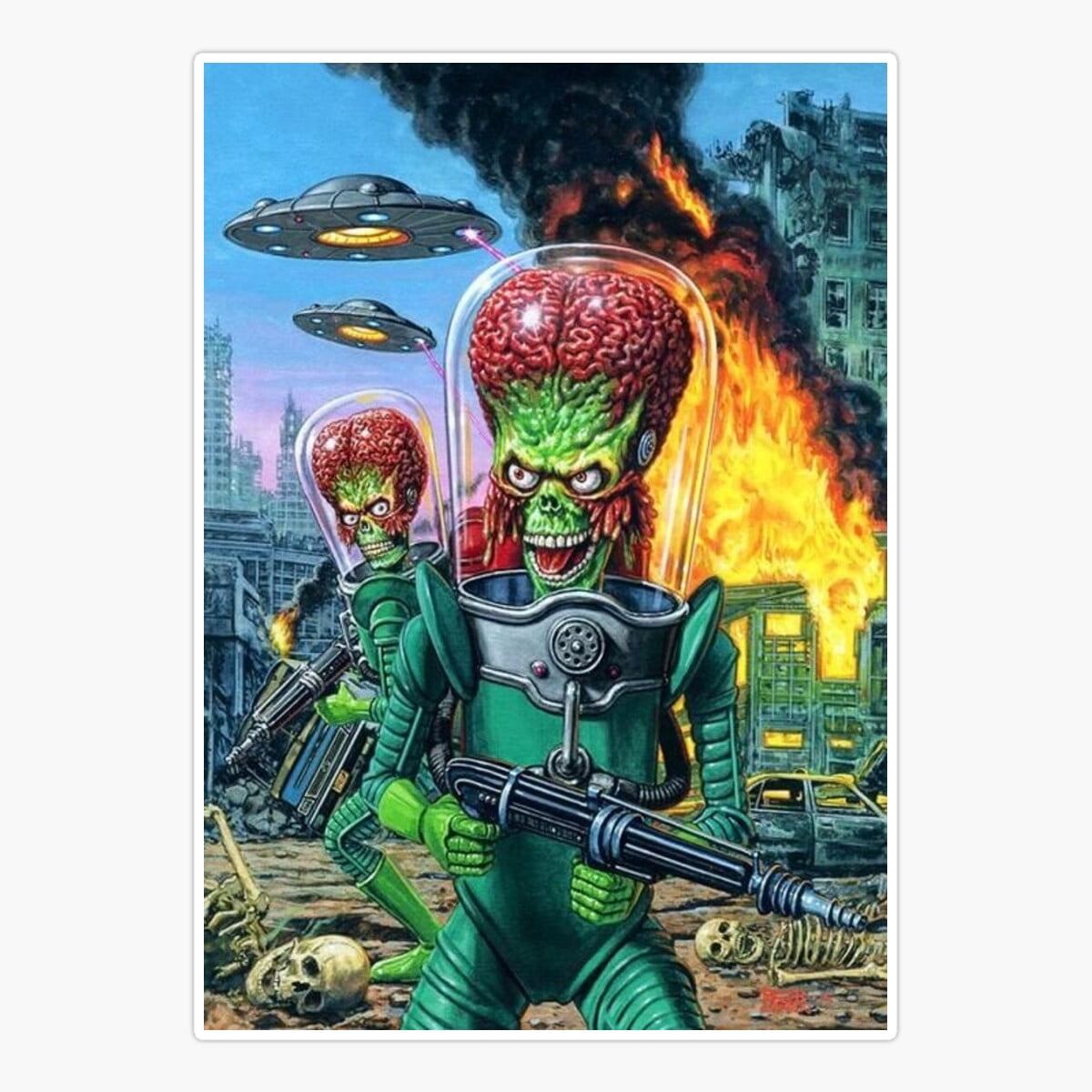 Onim Mars Attacks ! Sticker, Phone Decal Water Bottle Stickers Car ...