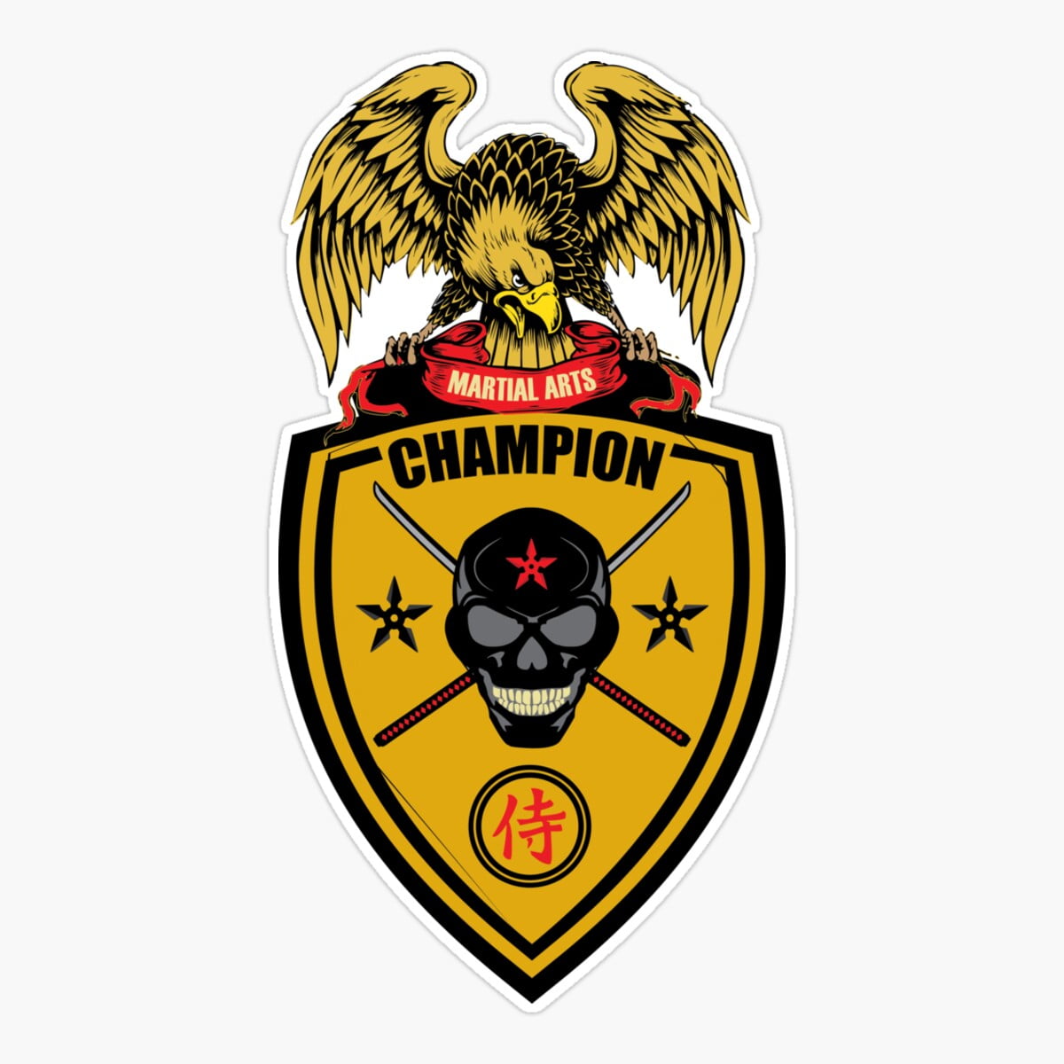 Onim Martial Arts Champion Sticker, Phone Decal Water Bottle Stickers ...