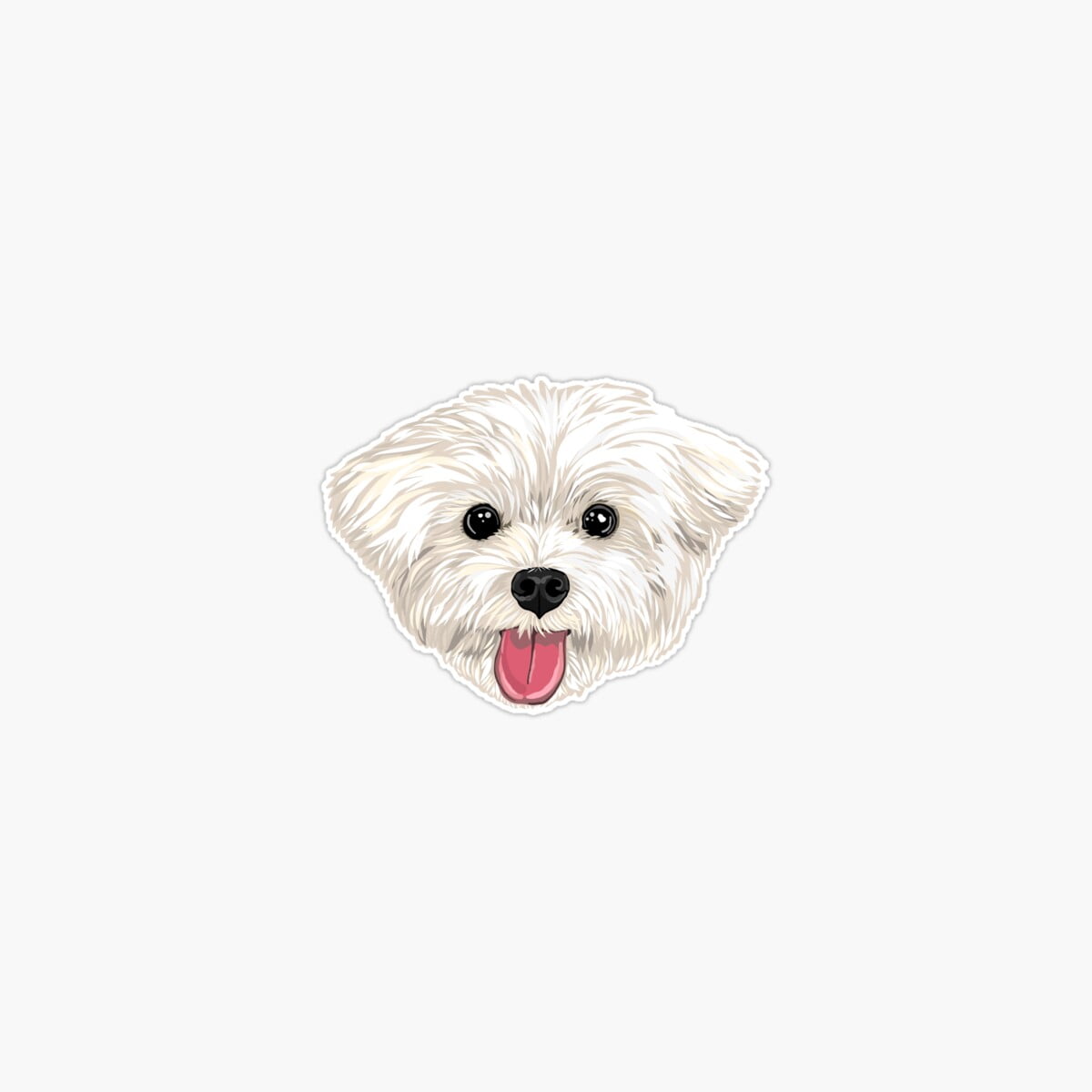 Onim Maru The Maltese (Face Only) Sticker, Phone Decal Water Bottle ...